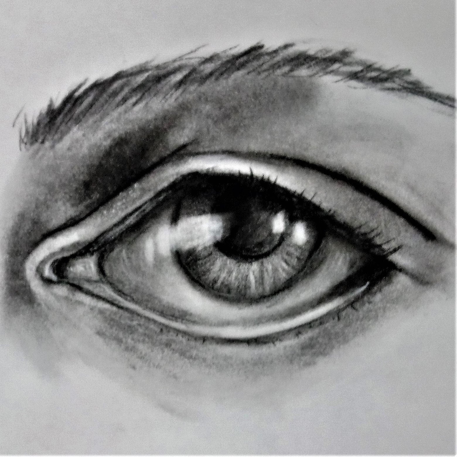 how to draw a realistic eye with charcoal
